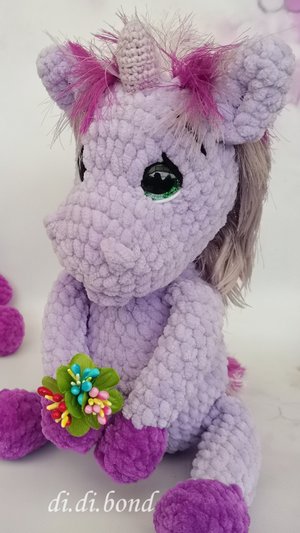 Волшебная Единорожка крючком из плюшевой пряжи🦄❤️ #амигуруми #игрушкикрючком #вязание #символ2026