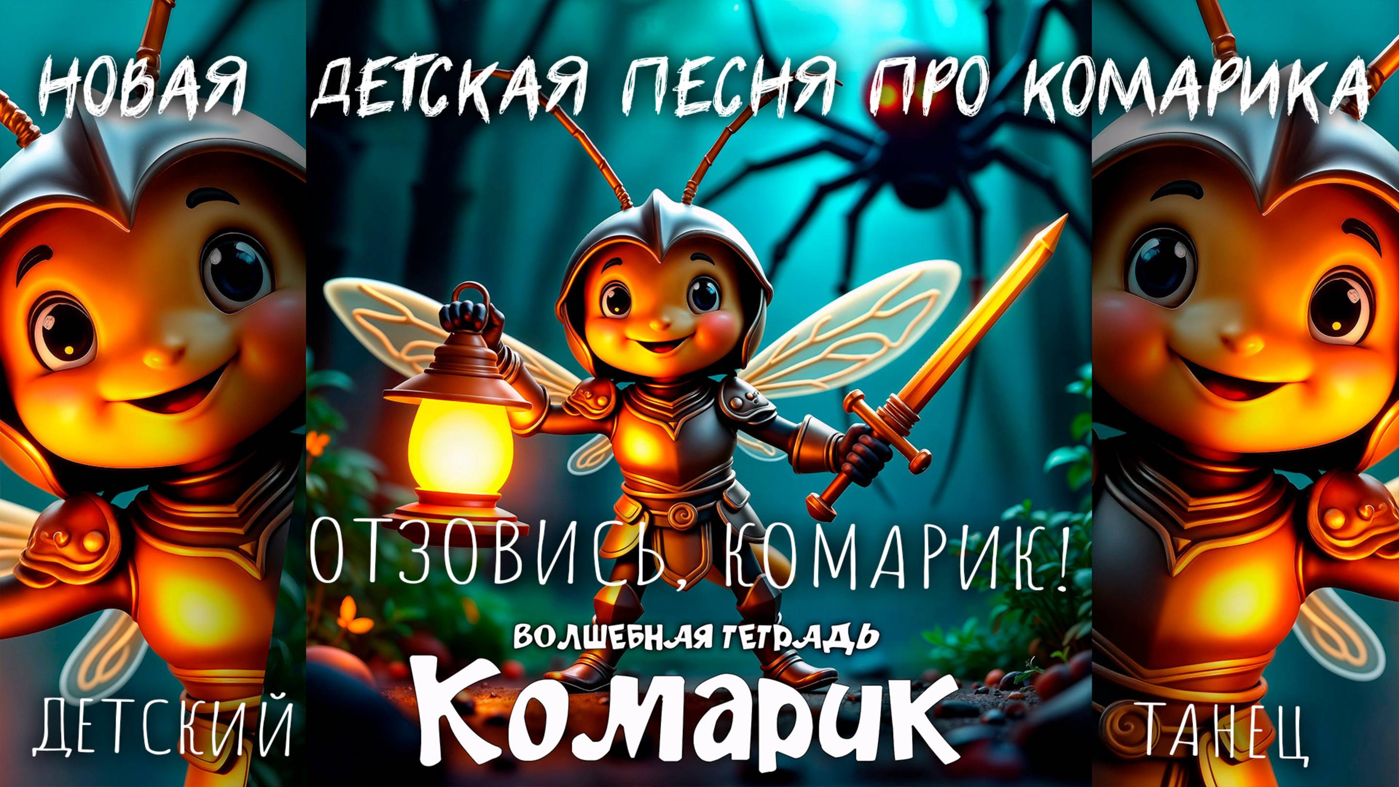 Волшебная тетрадь. "Комарик". Новая детская песня про комара, фонарик, паука и золотую муху.