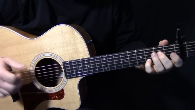 how to play ＂Landslide＂ live solo on acoustic guitar by Fleetwood Mac Lindsey Buckingham lesson