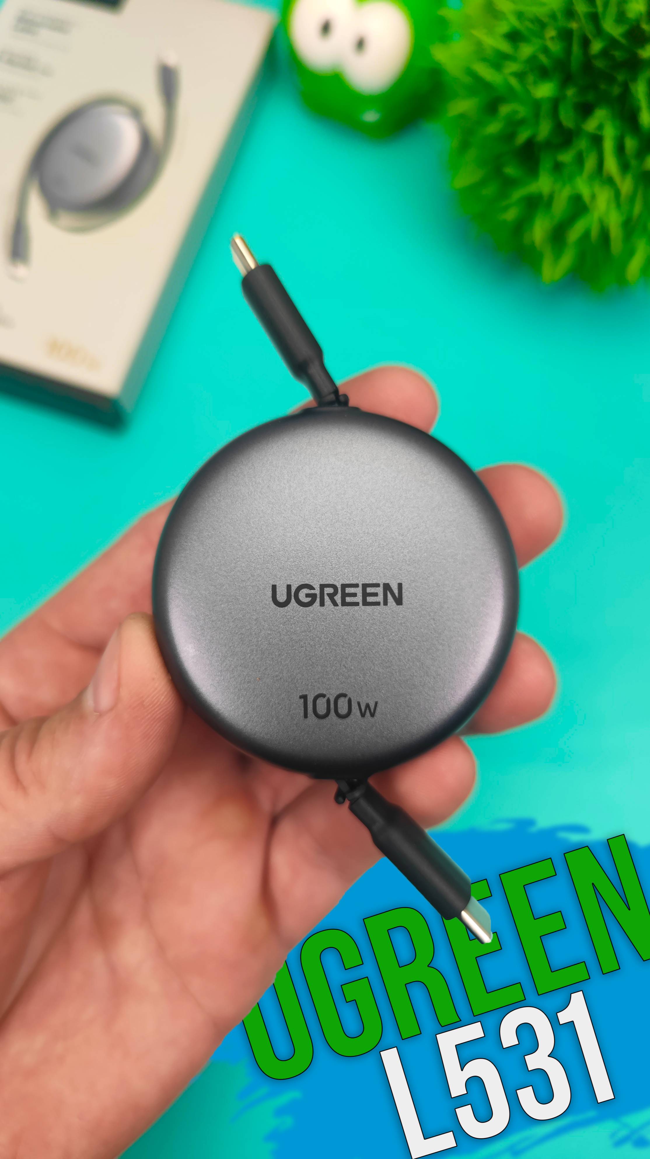 НОВИНКА 2025! UGREEN L531 Nexode Retractable - КОМПАКТНЫЙ Выдвижной кабель МОЩЬНОСТЬЮ 100 Ватт !