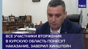 Все участники вторжения в Курскую область понесут наказание, заверил Хинштейн