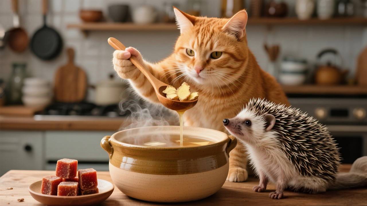 Бездомный котенок спасает Ежика и варит для Него теплый суп 🦔❤️🍲