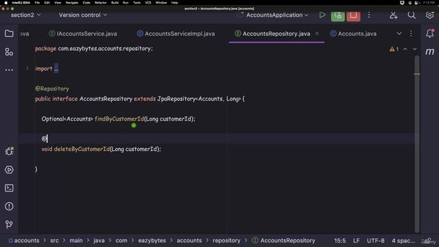 18. DELETE API inside accounts microservice