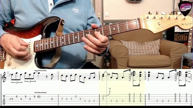 Texas Shuffle SVR Style in A(guitar cover,tab,backing track)
