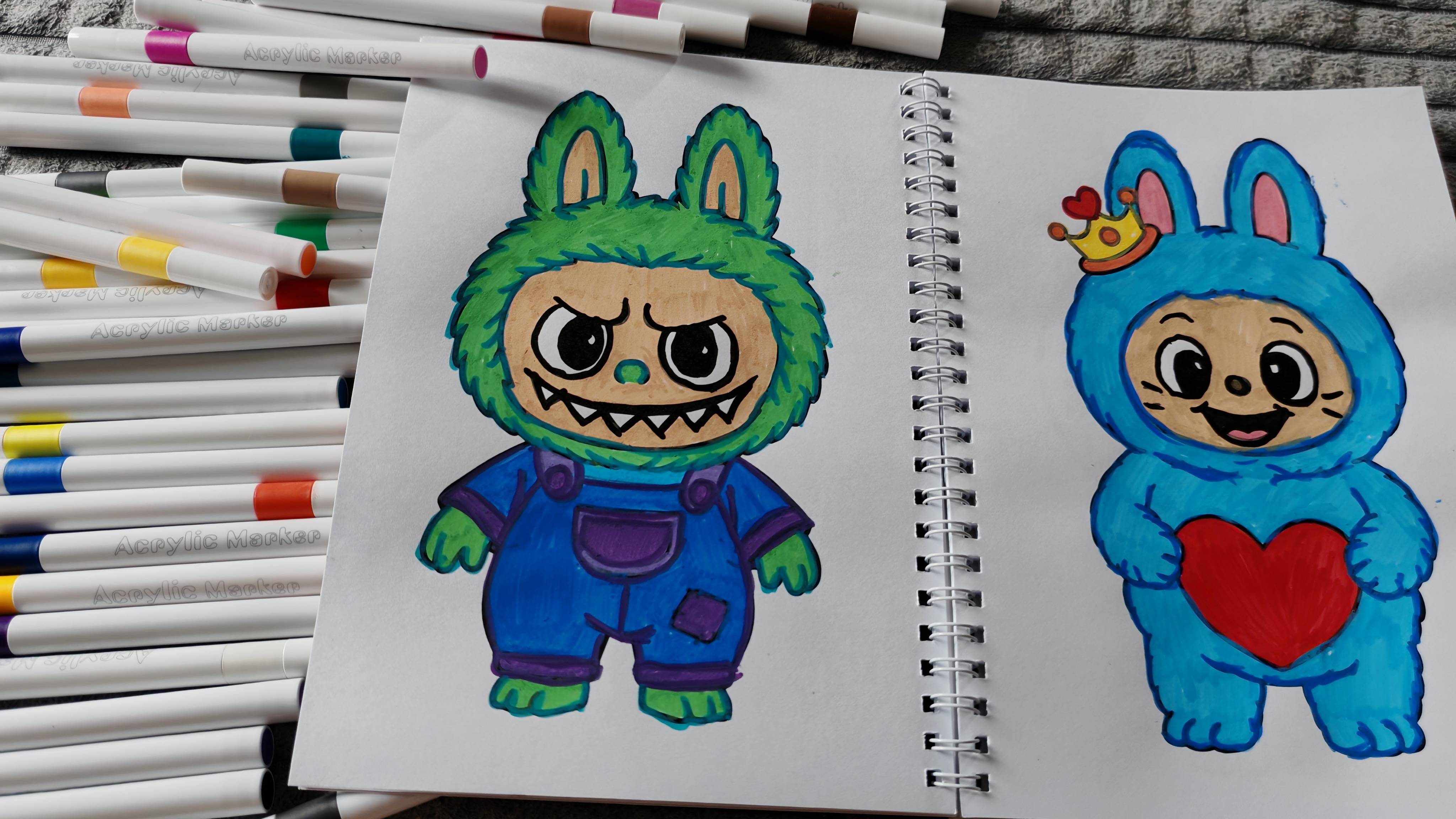 Детская раскраска с лабубу, labubu для детей