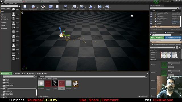 Trails in Unreal Engine Niagara Component Renderer