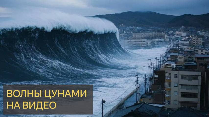 Подборка кадров с волной ЦУНАМИ