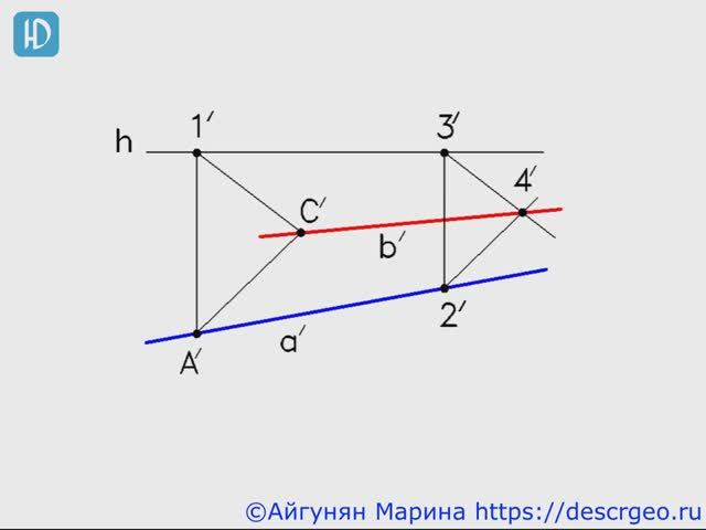 3.11. Построение прямой, параллельной заданной в перспективе