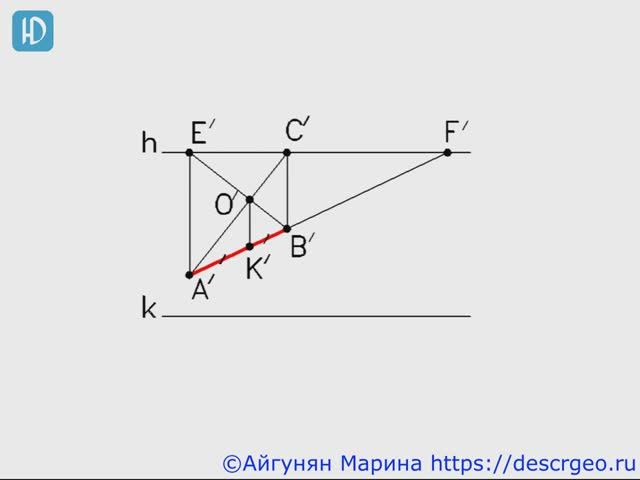 3.7. Деление горизонтального отрезка пополам в перспективе