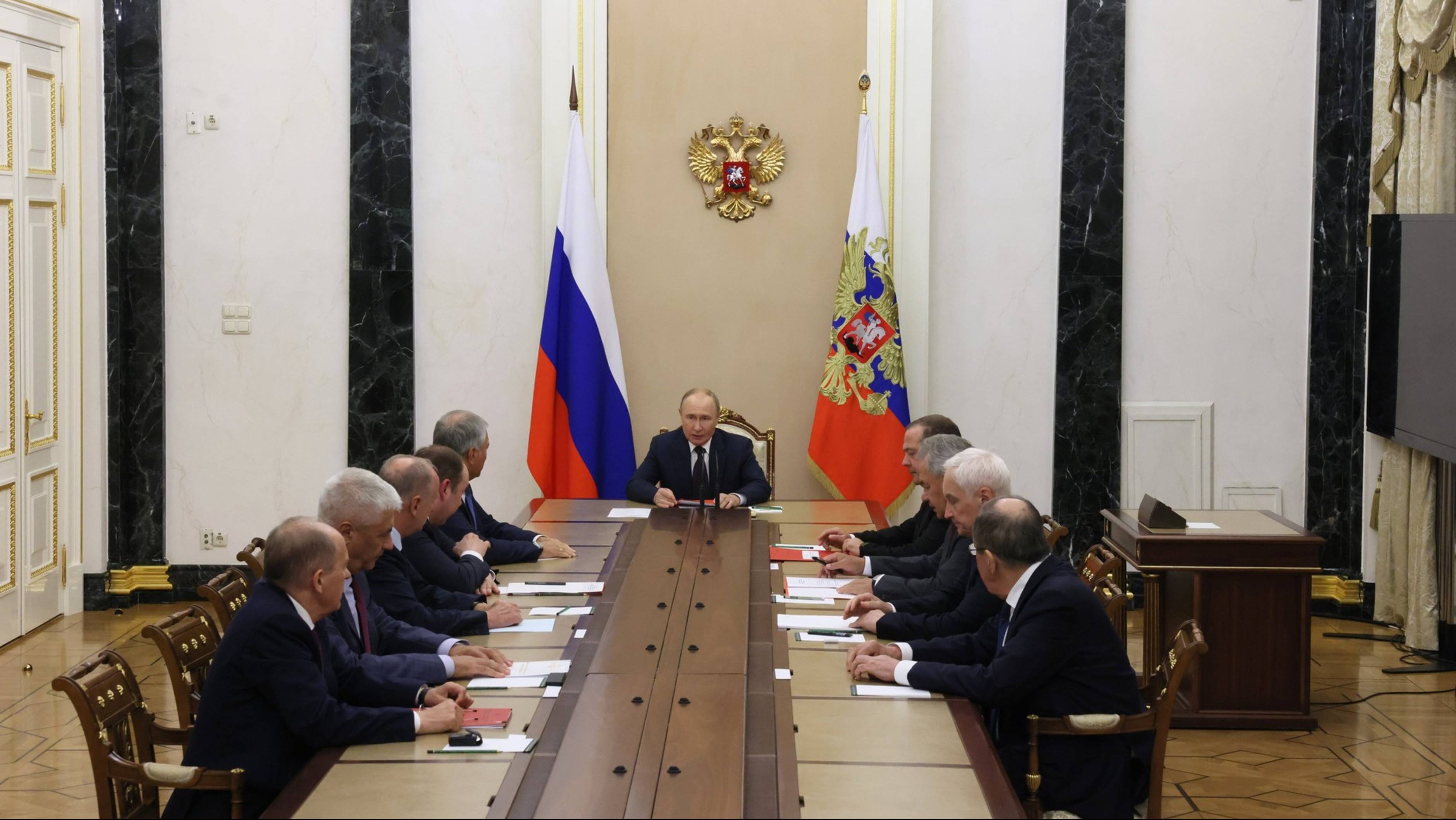 Владимир Путин провёл оперативное совещание с членами Совета Безопасности, Кремль августа 2025 года