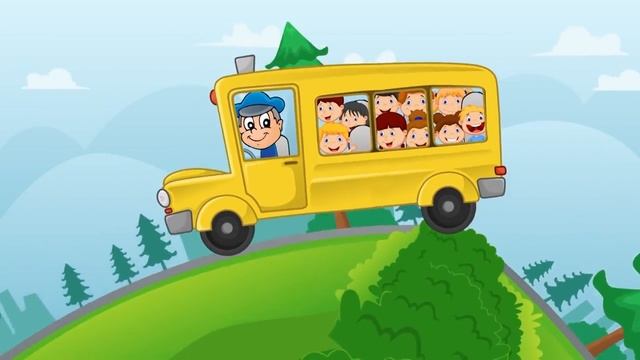 Футаж мультипликационный ДЕТИ В ШКОЛЬНОМ АВТОБУСЕ