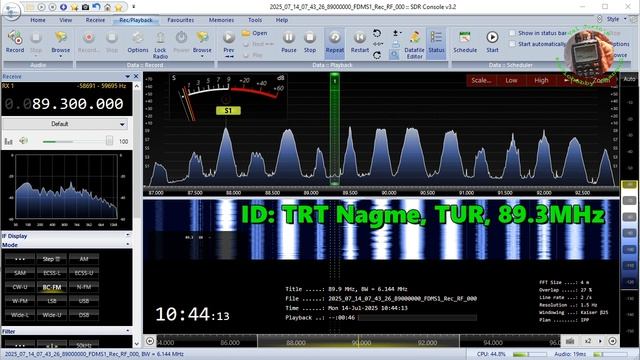 14.07.2025 07:44UTC, [Es], TRT Nagme, Турция, 89.3МГц, неизвестно расположение передатчика