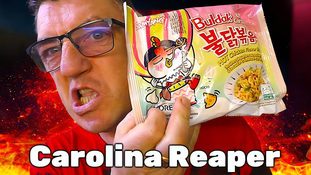 Корейская острая лапша  Carbonara с Каролиной рипер