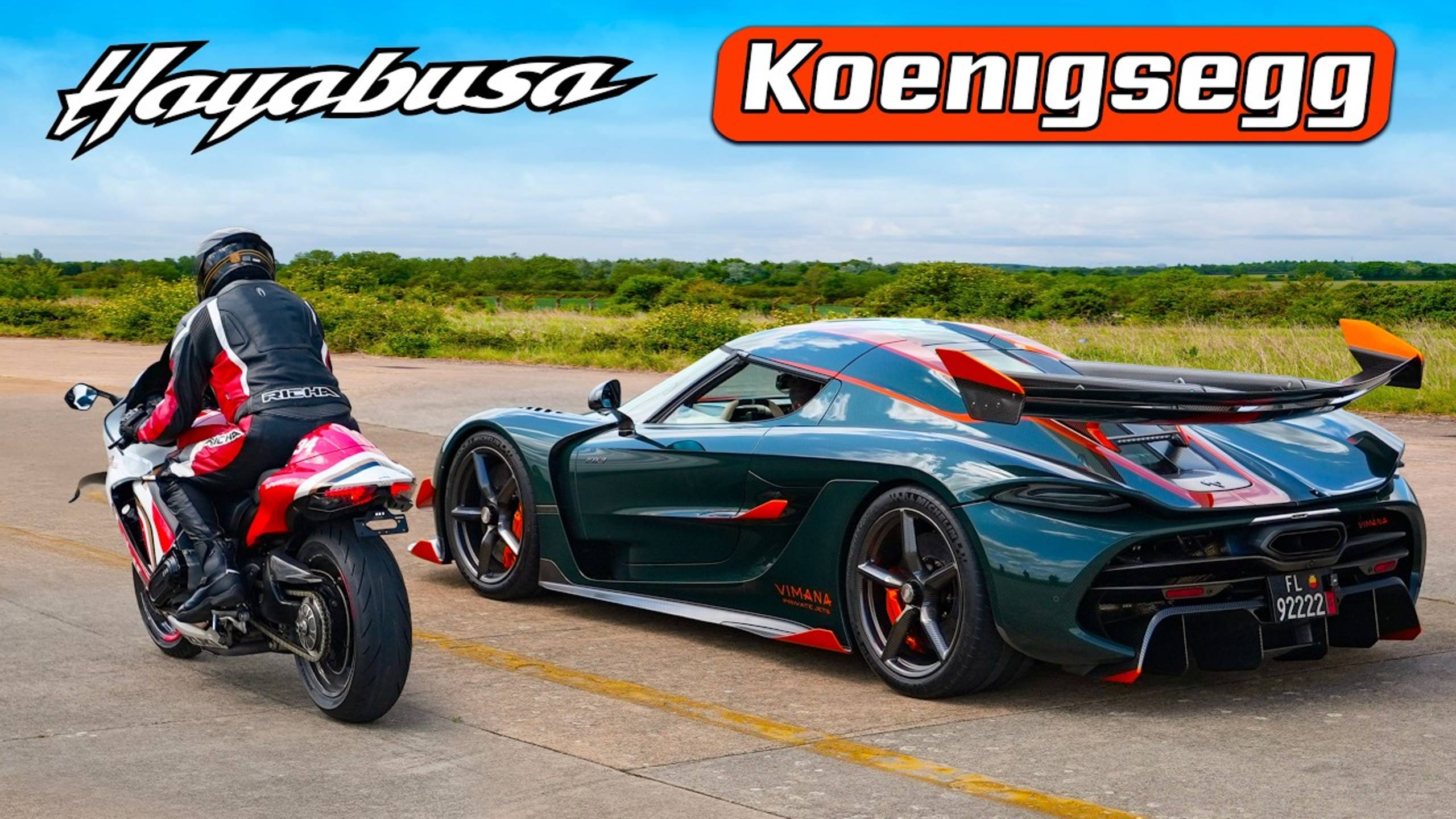 Koenigsegg Jesko против тюнингованного Hayabusa DRAG RACE - смотреть ...