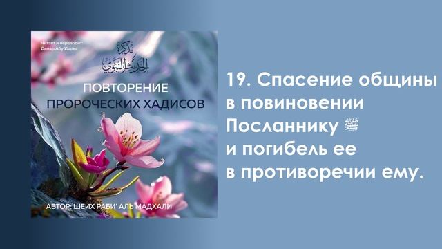 19. Спасение общины в повиновении Посланнику ﷺ и погибель её в противоречии ему. Динар Абу Идрис