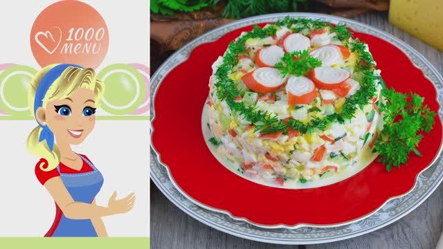 🥒 САЛАТ С ОГУРЦАМИ, СЫРОМ И КРАБОВЫМИ ПАЛОЧКАМИ — свежий и лёгкий!