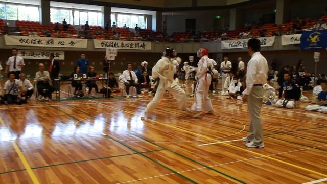 1-й бой в личке Куликова Андрея на 28-ом Чемпионате Японии по Косики каратэ. Победа.