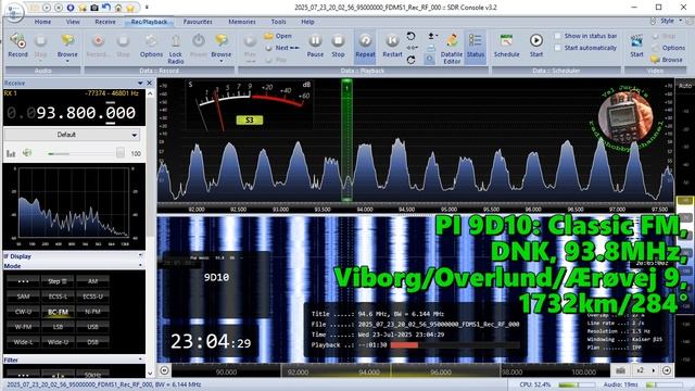 23.07.2025 20:04UTC, [Es], Classic FM, Дания, 93.8МГц, 1732км