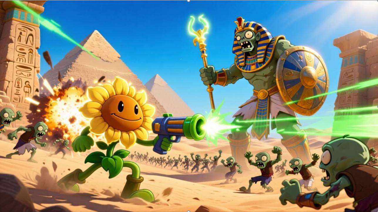 plants vs zombies 2 прохождение 5#  встреча гиганта в египте