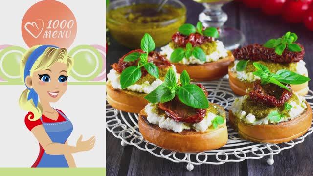 🍅 БРУСКЕТТА С ВЯЛЕНЫМИ ТОМАТАМИ — средиземноморский вкус!