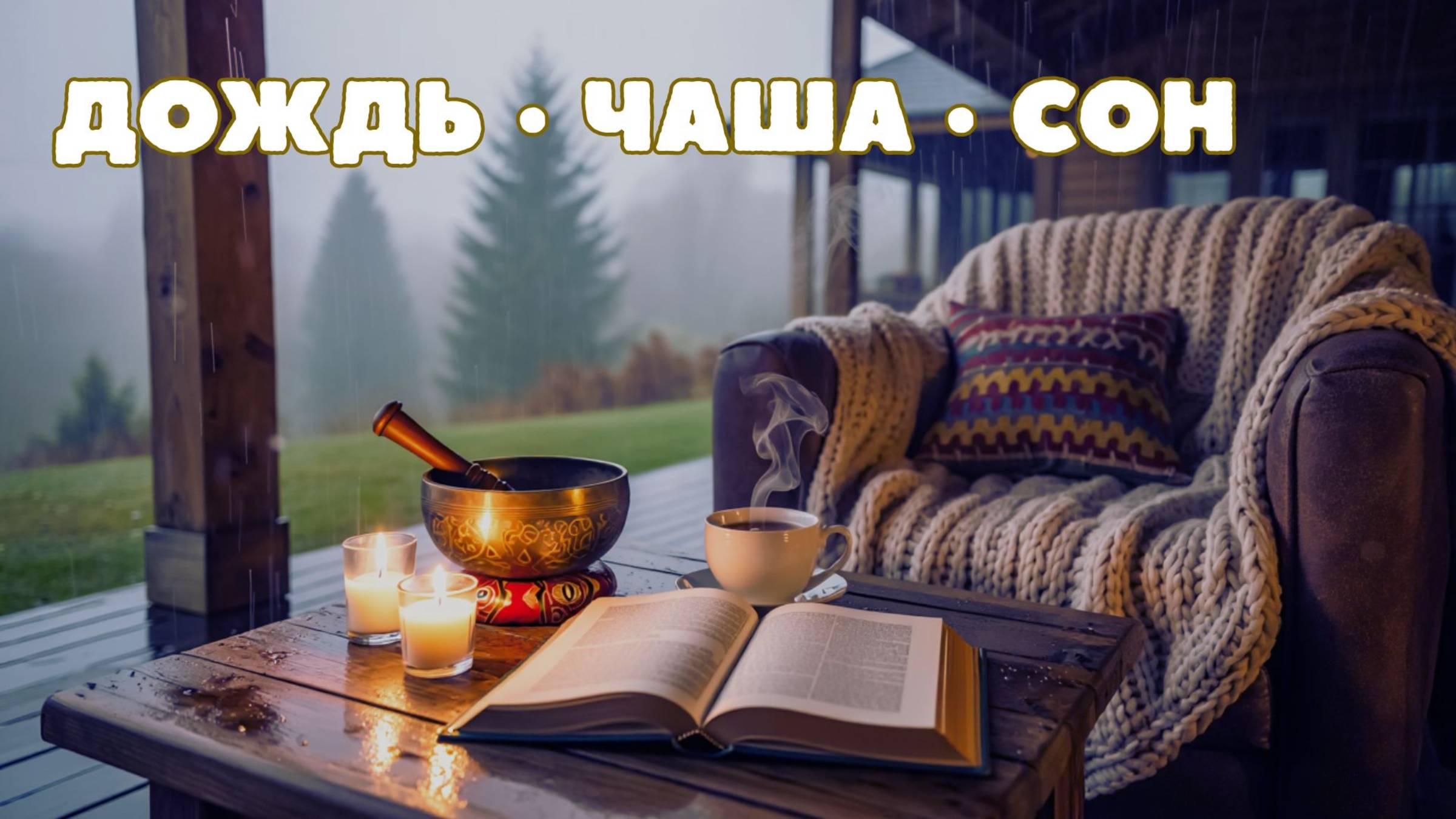 Музыка медитации с дождём и тибетскими чашами – глубокий сон и исцеление