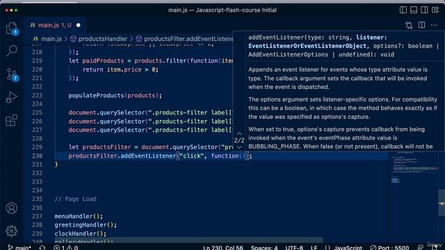 7. Project The Product Filter Functionality
