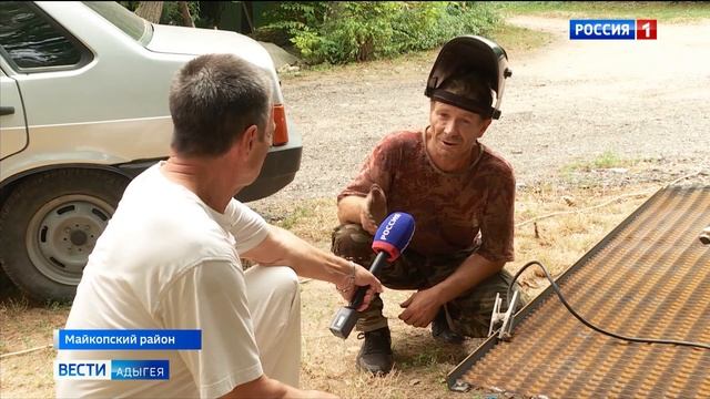 Завершение ремонта подвесного пешеходного моста в Майкопском районе