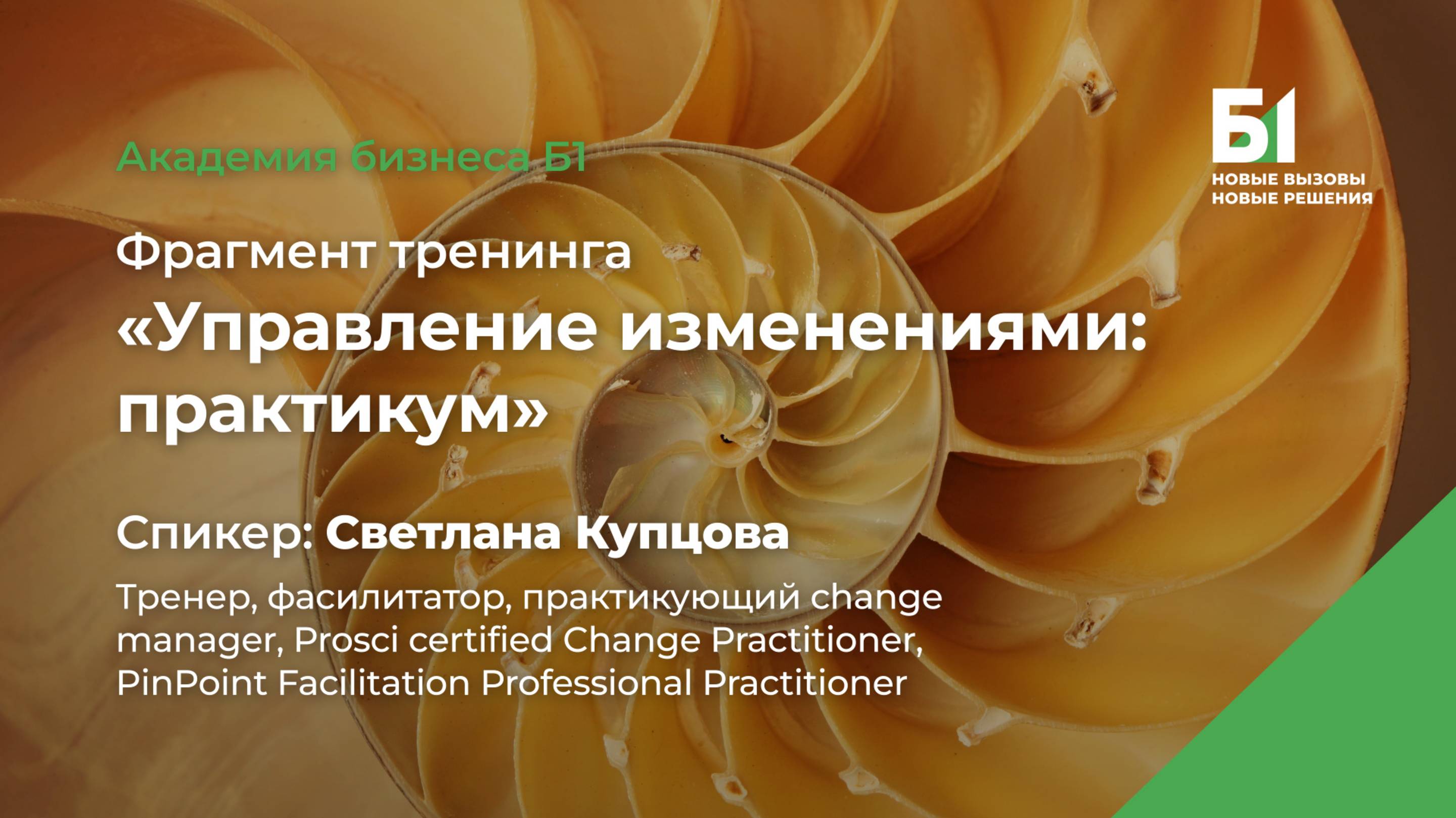 Фрагмент тренинга «Управление изменениями: практикум». Спикер — Светлана Купцова, Академия Б1