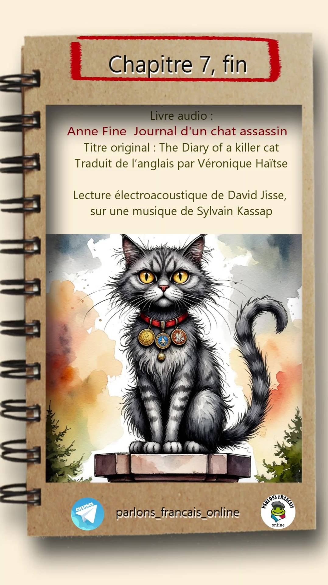 Дневник кота-убийцы, аудиокнига на французском языке, глава 7 заключительная часть