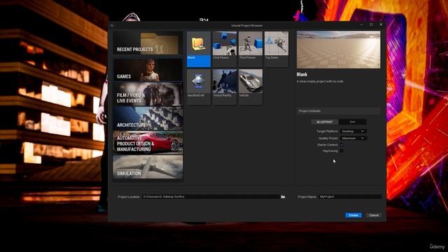 3. Creating first project