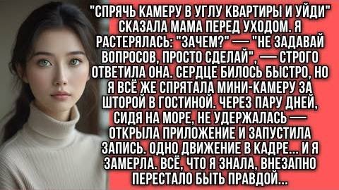 ''Спрячь камеру в углу квартиры и уйди'' сказала мама перед уходом, но когда я...