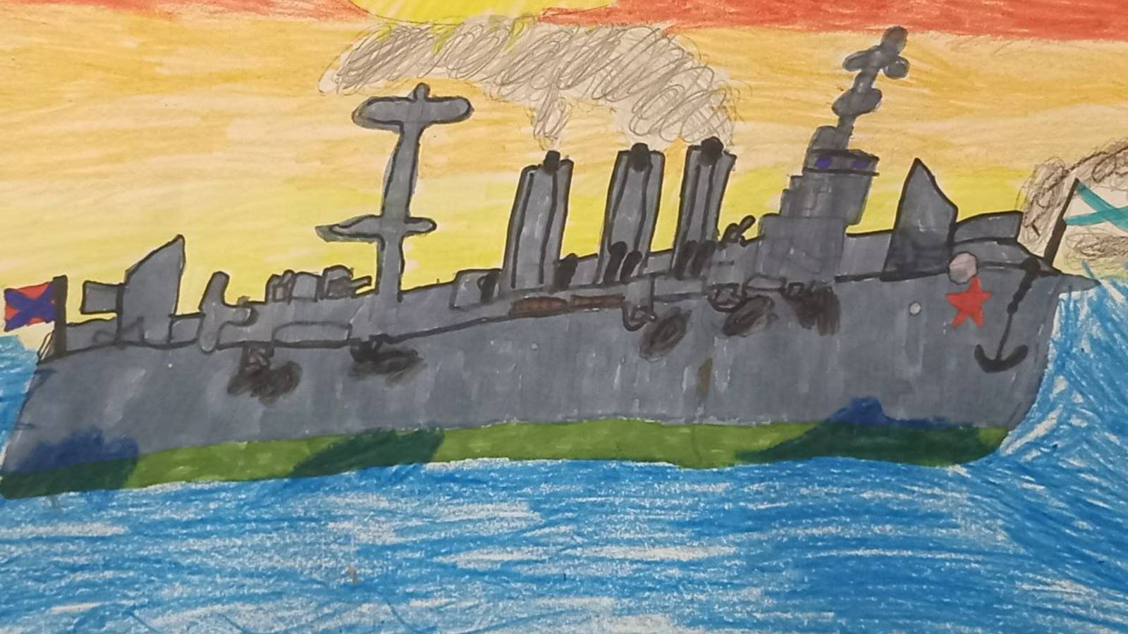 Рисуем Крейсер "Аврора".