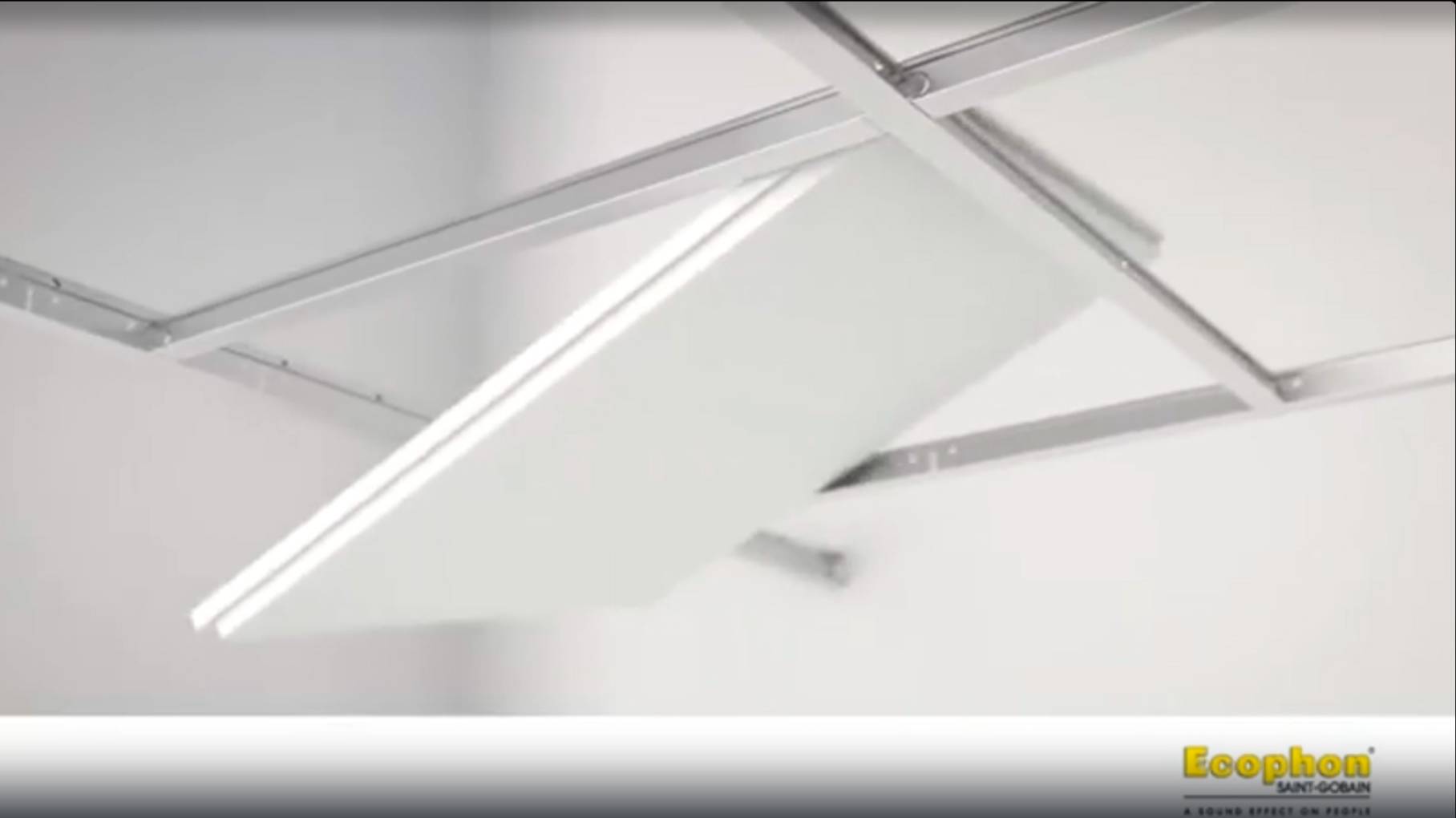 Ecophon Focus™ E 600x600 мм - установка потолка