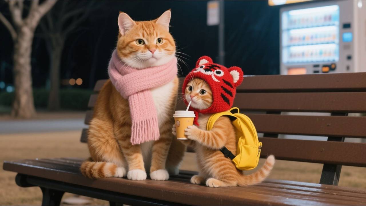 Слишком мило! Большая рыжая кошка работает в интернет—кафе - Котенок в тигровой шляпе