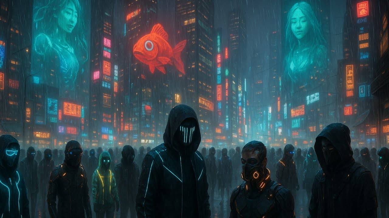 Synthetic Crowd / Neon Ambience & Futuristic Calm