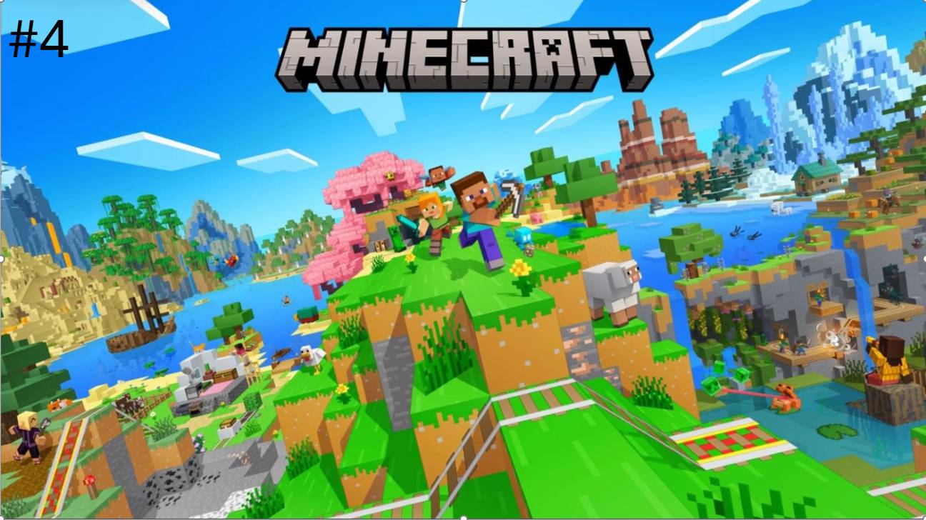 Minecraft Прохождение #4(Без Комментариев) майнкрафт Первый поход в шахту, строю ферму