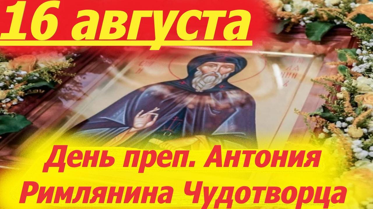 16 Августа-День преп. Антония Чудотворца. 16.08.2025 года Церковный календарь.