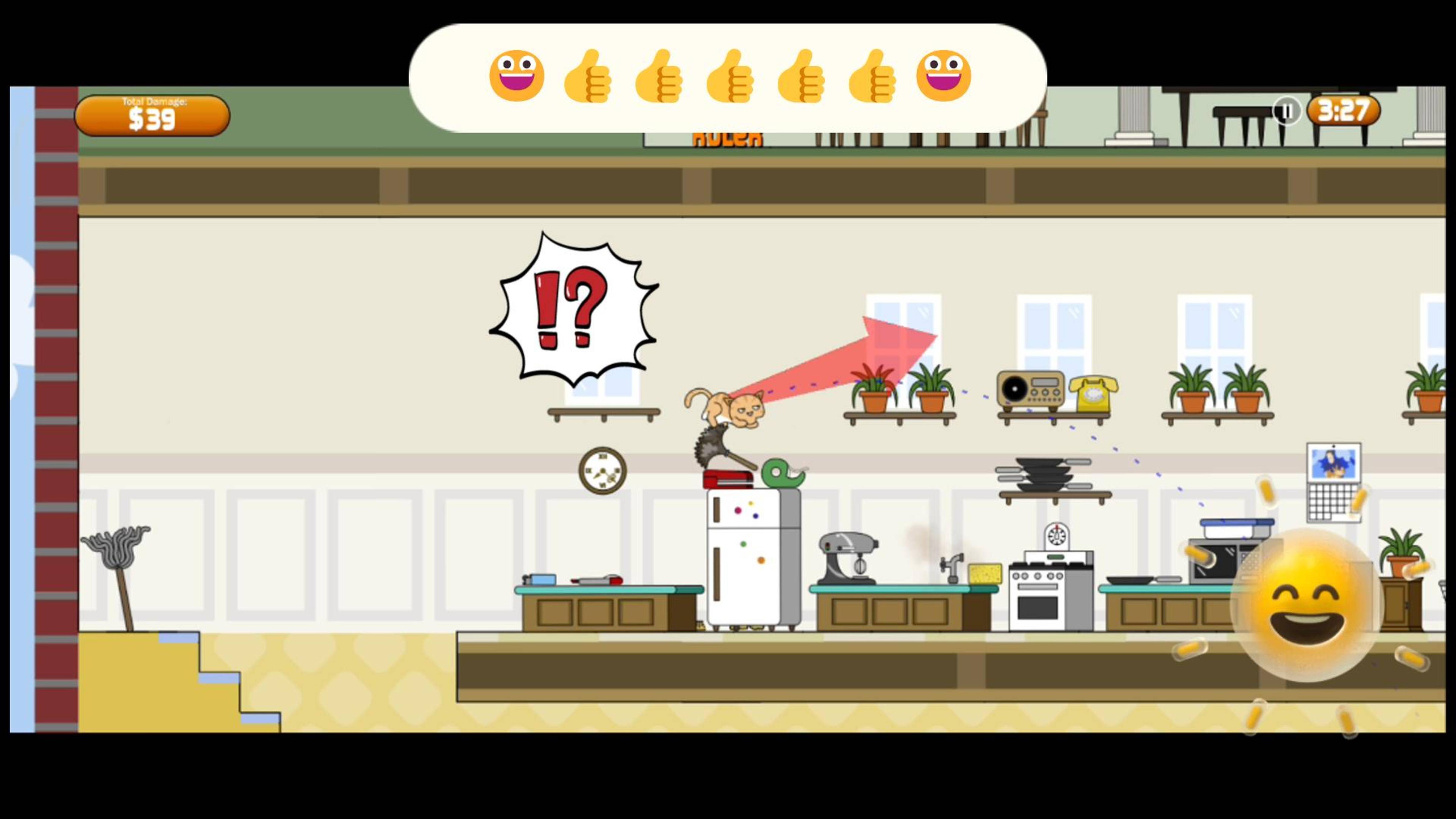 малыш комментирует игру, котик оставил кухню без мебели😉 #игры #котэ #котики