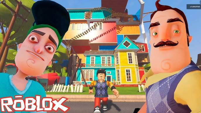 ПОПАЛИ В ГОСТИ К ПРИВЕТ СОСЕДУ В ROBLOX ВМЕСТЕ С ДИМОЙ ! 😱 **ОН НАС ПОЙМАЛ !**