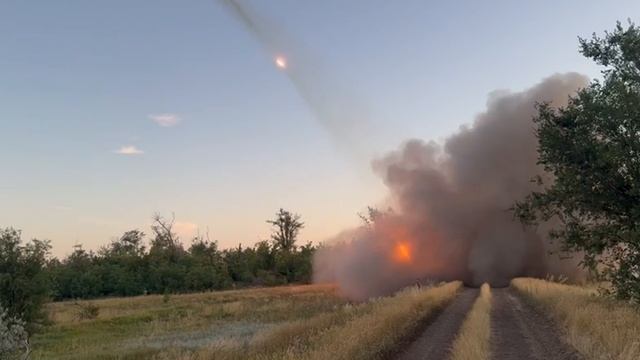 Красноармейское направление. Чёткая абота РСЗО "Град".
