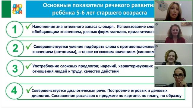 Основные показатели развития речи детей от 1,5 до 15 лет