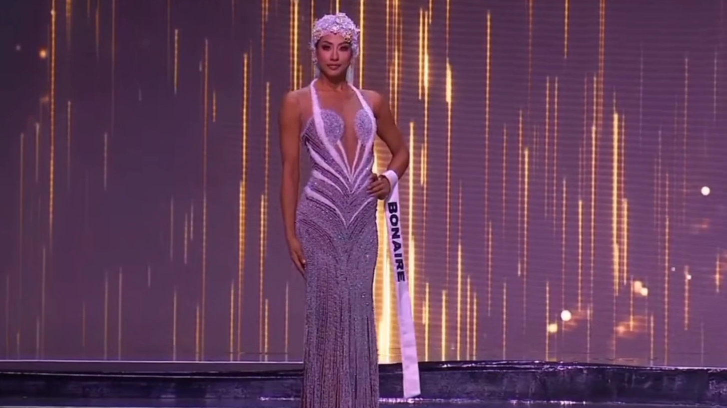 Боливия, Бонэйр, Ботсвана, Бразилия, Виргинские о-ва, Болгария Вечернее платье на Мисс Вселенная 73