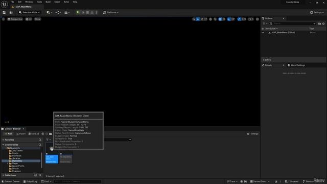 10. Main Menu Game Mode & Player Controller