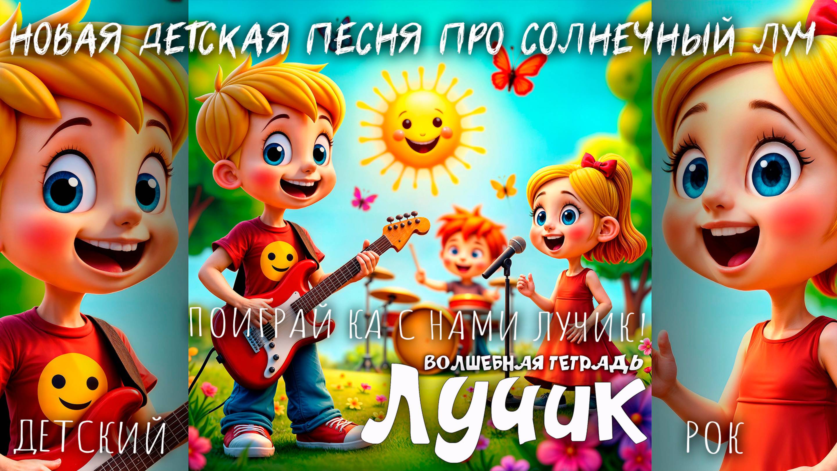 Волшебная тетрадь. "Лучик". Новая детская весёлая песня про солнце и солнечный луч. Детский рок!