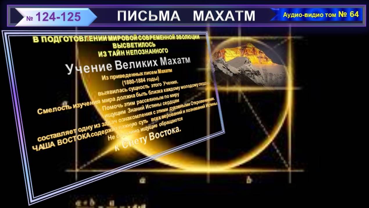 (64) Письма №124-125 из Сборника "ПИСЬМА МАХАТМ"-(1880-1884 г.г.)
