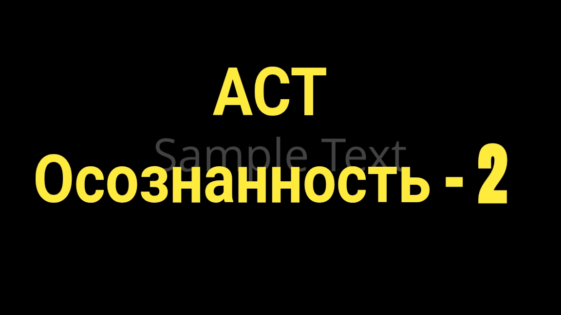 АСТ(ТПО) - Осознанность (2ч)