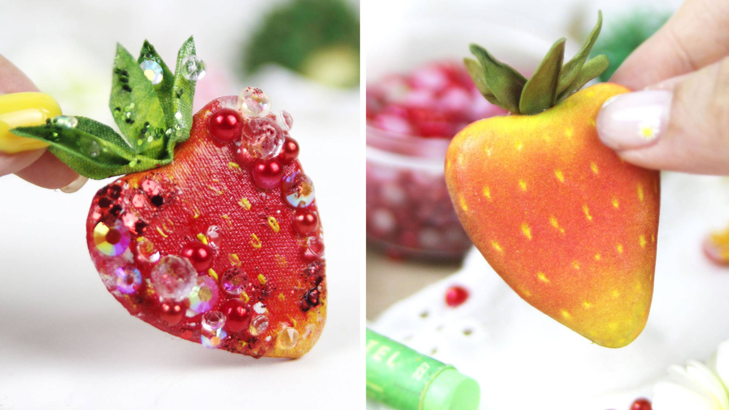 Клубника из фоамирана VS Клубника из картона 🍓 Две идеи для создания ягодки своими руками