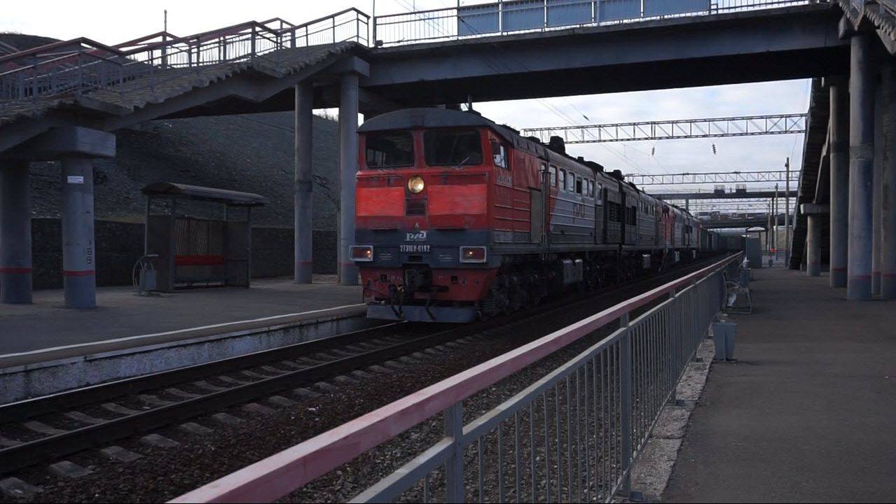 Тепловозы 2ТЭ10У-0192А/0538Б и 2ТЭ10У-0340Б/0540А. Сборище котопёсов. Звук 10Д100.