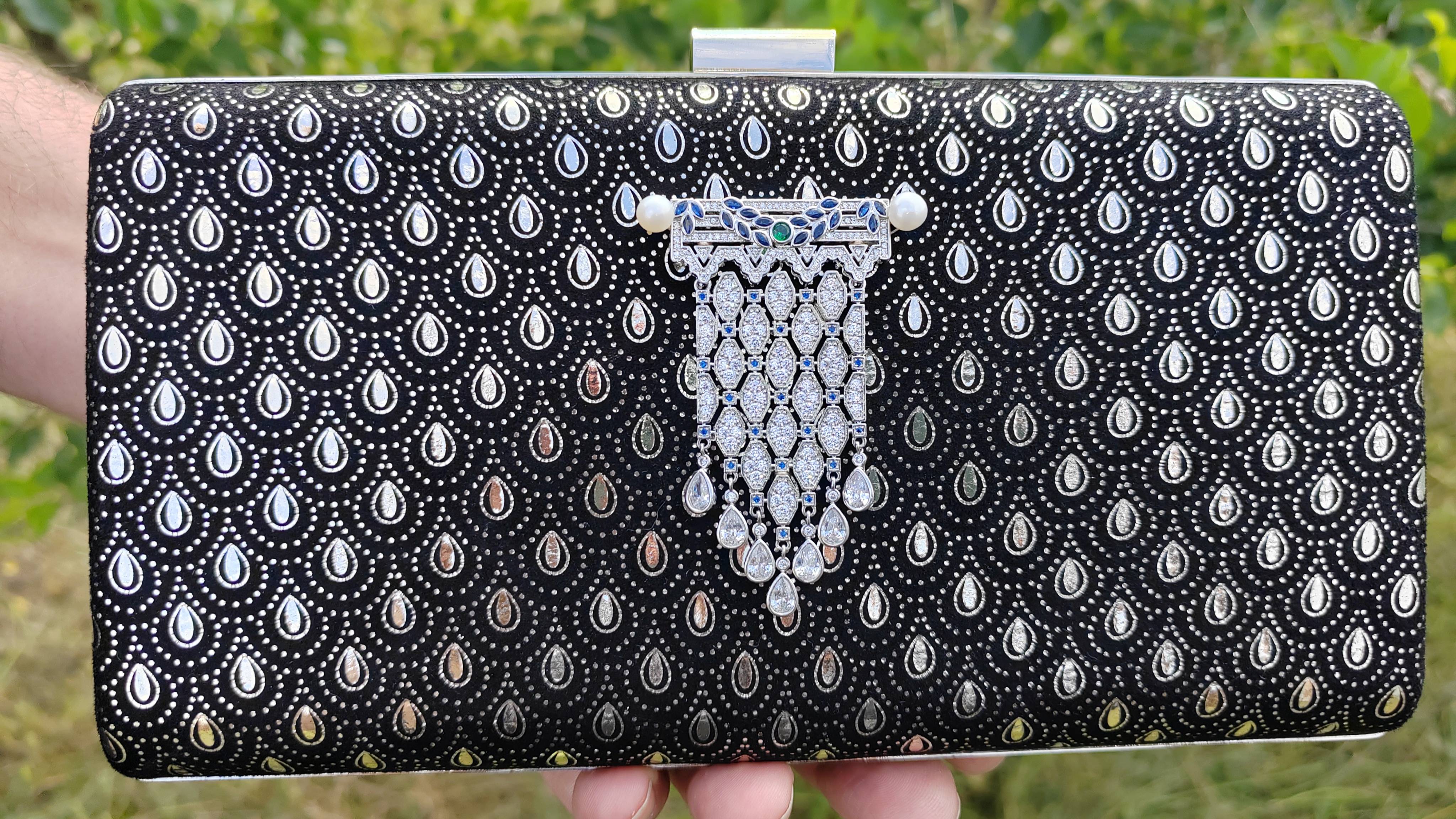 Клатч-бокс женский, вечерний. Изделия из кожи. СКСтиль. Видео обзор: Велюр чёрного цвета с ламинацие