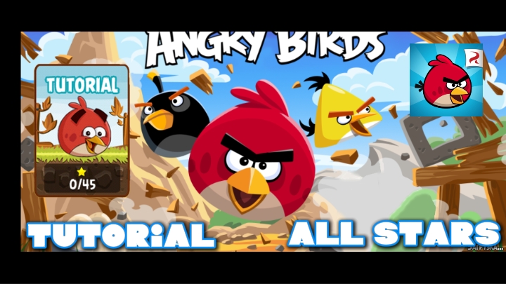 Все уровни "Tutorial" на 3 звезды. Angry birds classic
